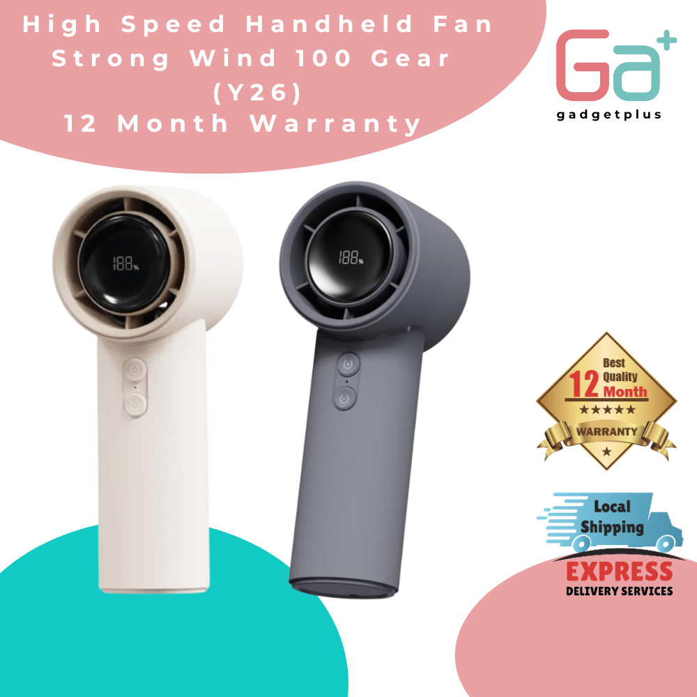 Y26 Rechargeable Summer Cooling Fan 100 Wind Speeds Digital Display Turbine Handheld Fan ...
