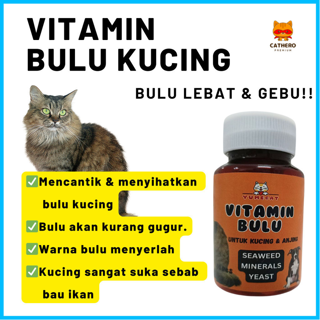 CATHERO Vitamin Bulu Kucing Gugur Cat Vitamin Kucing Cantikkan Gebukan ...