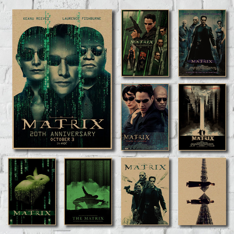 Classic Action Sci-fi The Matrix Vintage Kraft Paper Poster for Scifi ...