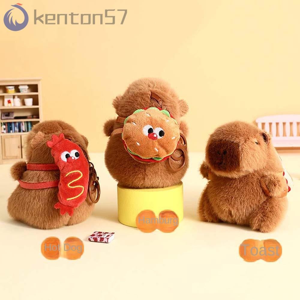 KENTON Plush Capybara Dolls, Cartoon Animals Plush Capybara Keychain ...