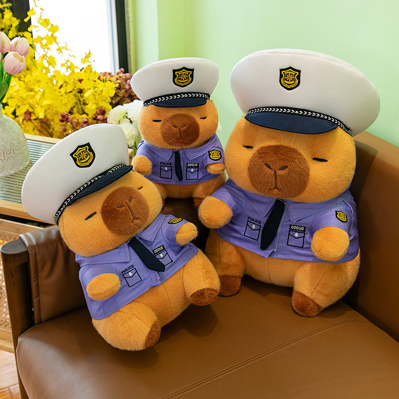 Doll dolls dolls Police Kapibara Doll Plush Toy Capybara Doll Ragdoll ...