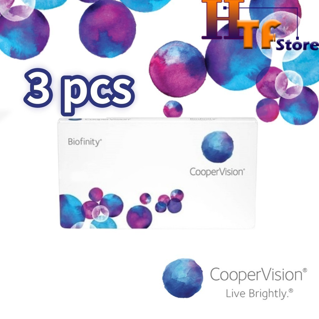 (3 PCS) Cooper Vision Biofinity Silicone Hydrogel Monthly Disposable ...