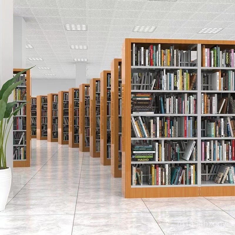 File Rack Bookshelf Single Double-Sided Steel School Reading Room ...