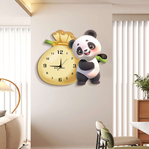 hiasan dinding deko ruang tamu 2025 jam dinding jam panda baru ruang ...