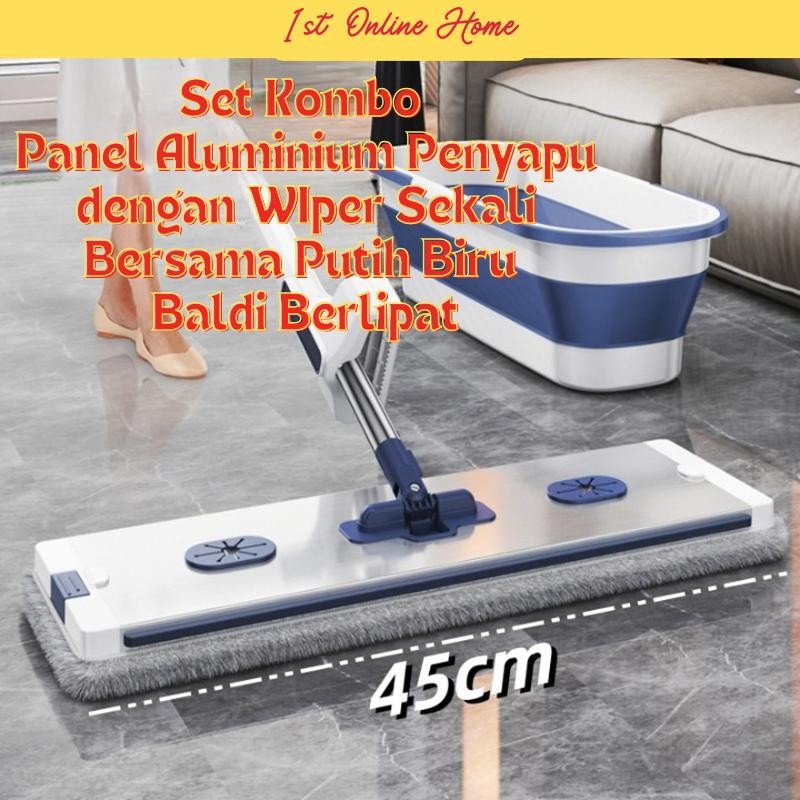 Set Kombo Panel Aluminium Penyapu dengan WIper Sekali Bersama Putih ...