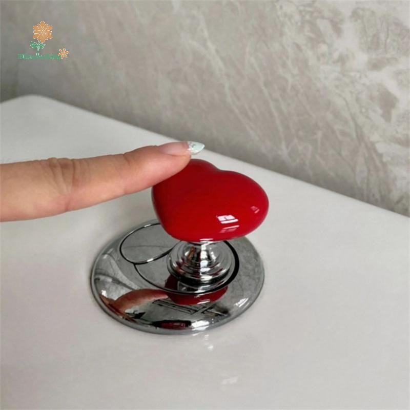 LILY Handle Toilet Press Button Heart Shaped Press Tank Push Switch ...