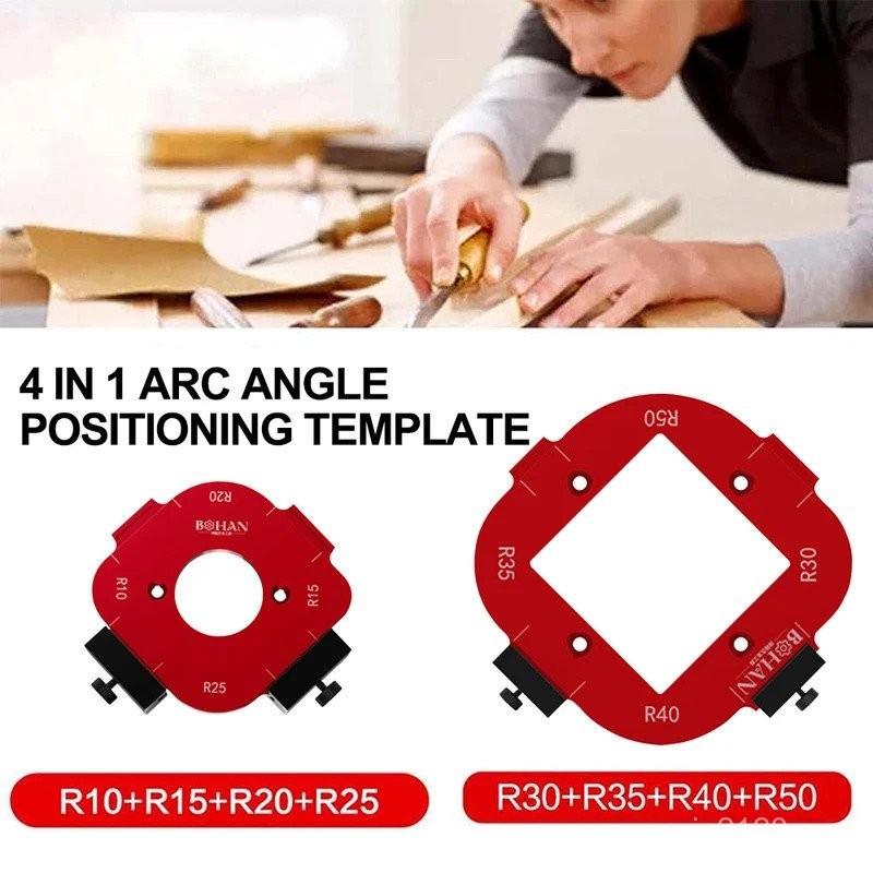 4-in-1 woodworking router, arc angle positioning template, corner ...
