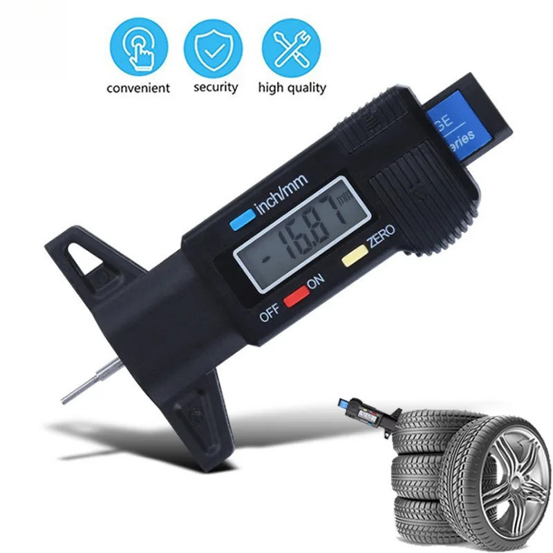 Digital Tread Depth Gauge For Car Tyre Tire Meter Thickness Gauges Automobile Tire Wear ...