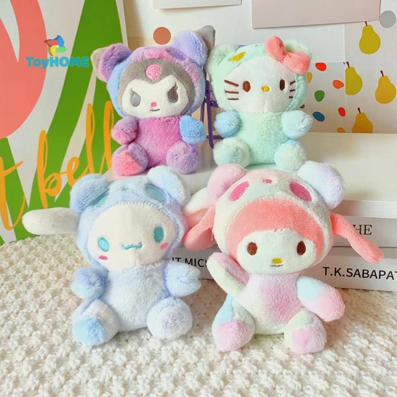 GPHA> Tie Dye Sanrio Cartoon Plush Toy Cute Kuromi Hello Kitty My Melody Cinnamoroll Soft ...