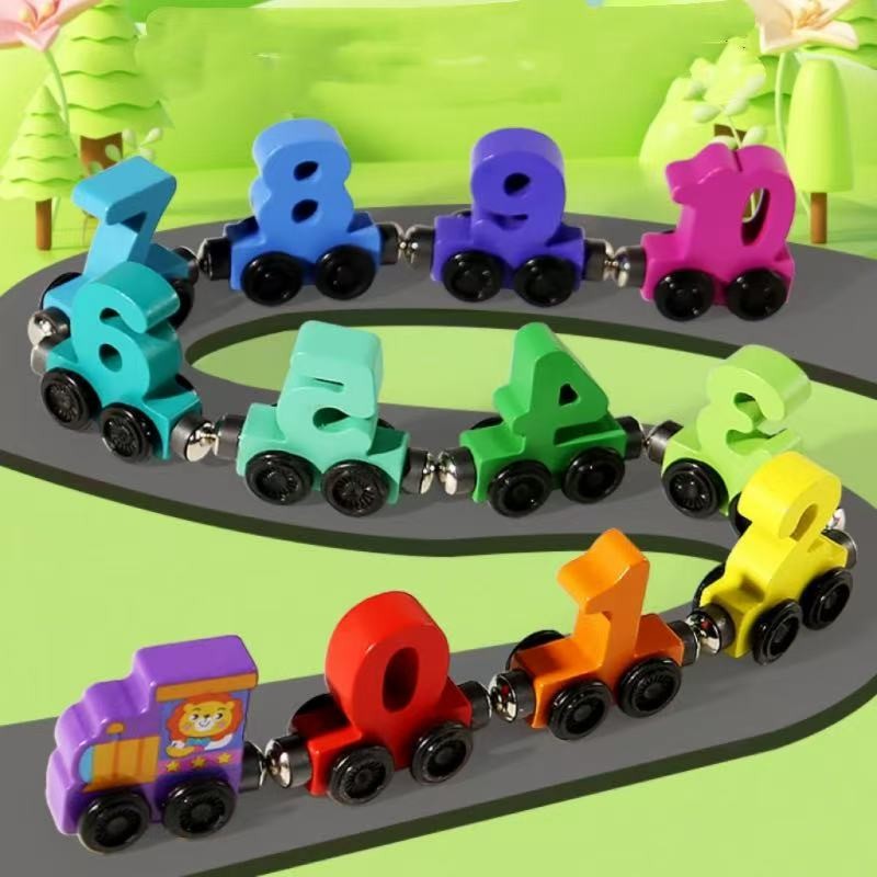 ‌Kids’ Magnetic Zodiac Train Playset Multisensory Toy for Numbers Words ...