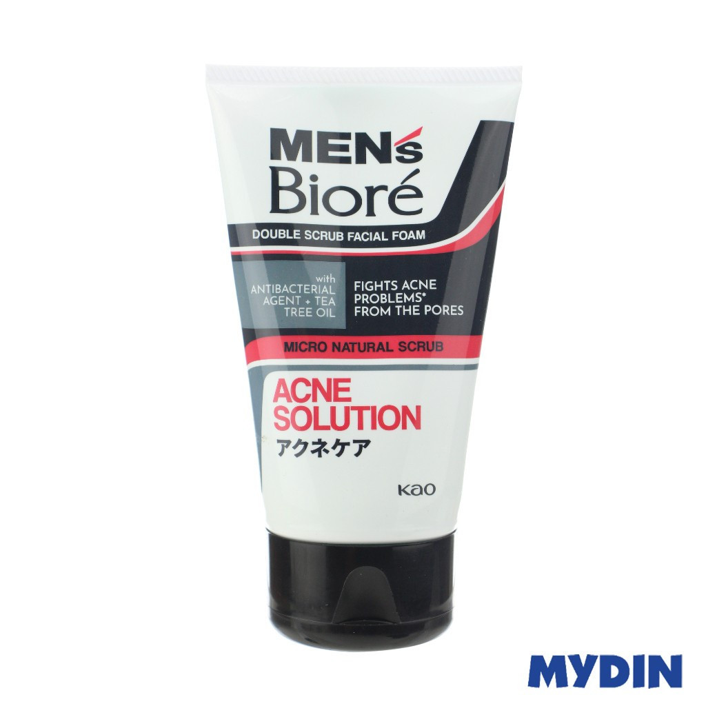 Men's Biore Double Scrub Facial Foam Acne Solution (100g) | Shopee Malaysia