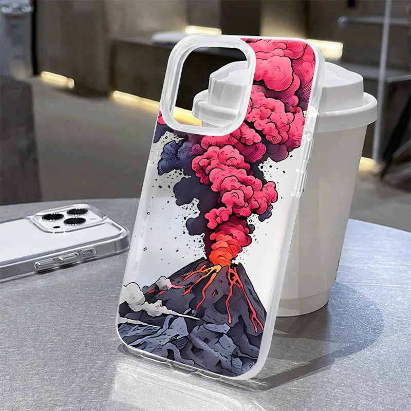 Fun Graffiti Eruption Volcano Pattern Phone Case Compatible for IPhone ...