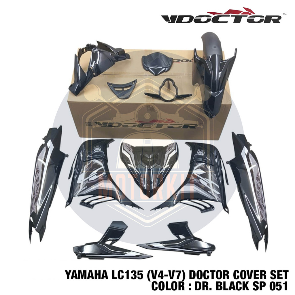 YAMAHA LC135 V4 V5 V6 V7 SPECIAL CUSTOM COLOR BARU BODY COVER SET BLACK ...