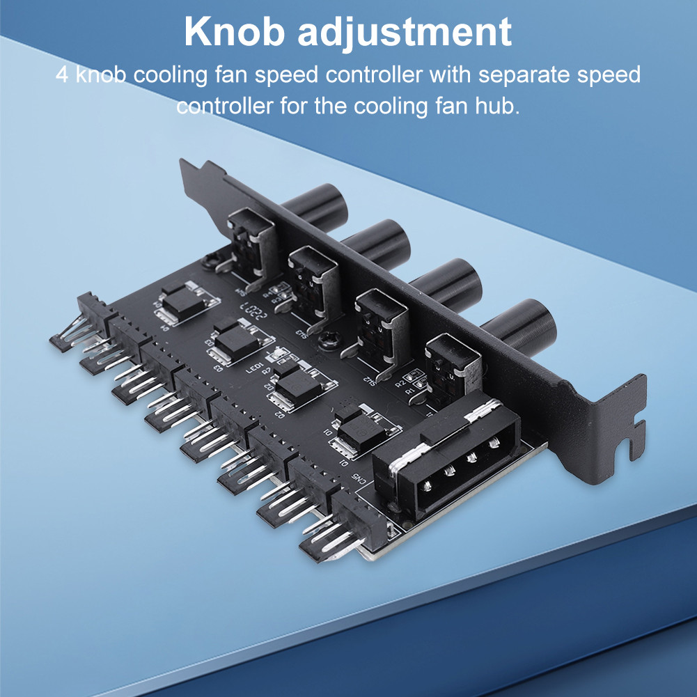 PC Chassis Fan Hub SATA/4 Pin Adapter PWM Hub Speed Controller 8 ...