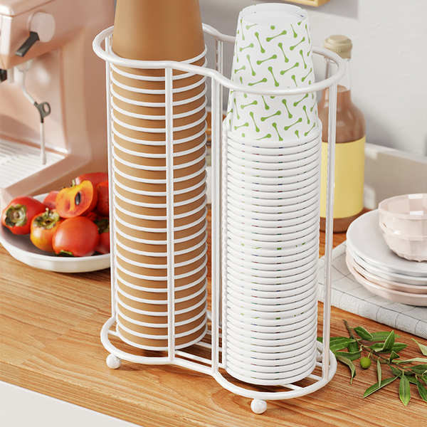 Desktop display rack tempat letak cawan plastik Pengambil cawan sekali ...