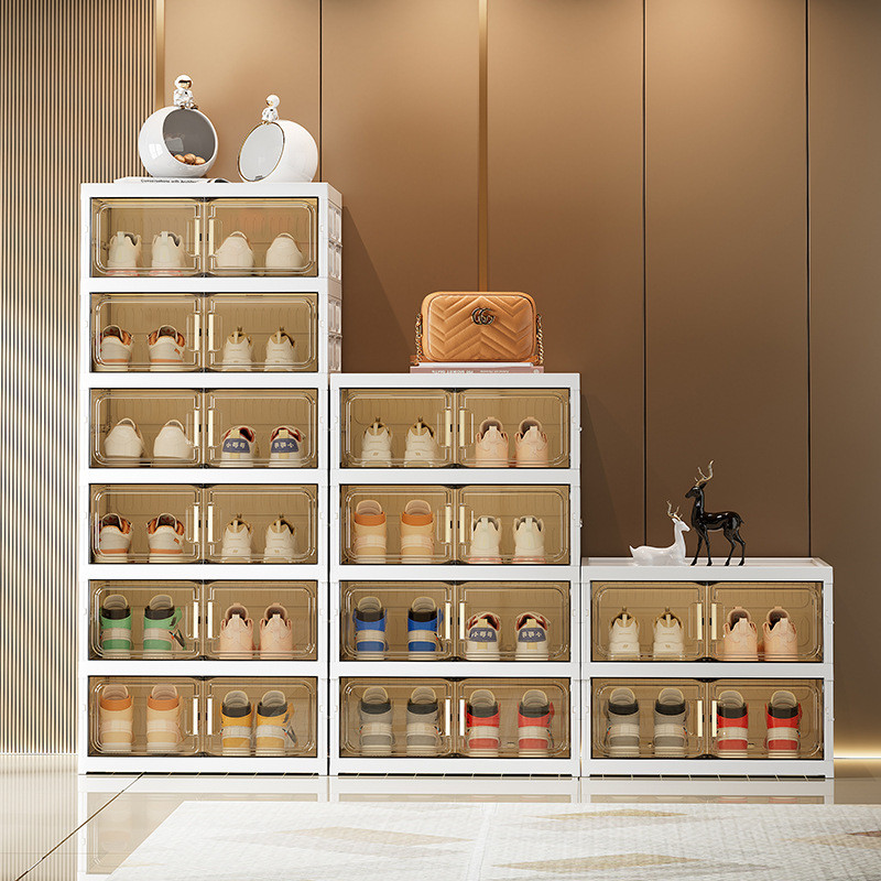 Foldable Shoe Box Shoe Rack Transparent Dust-proof Shoe Cabinet With ...