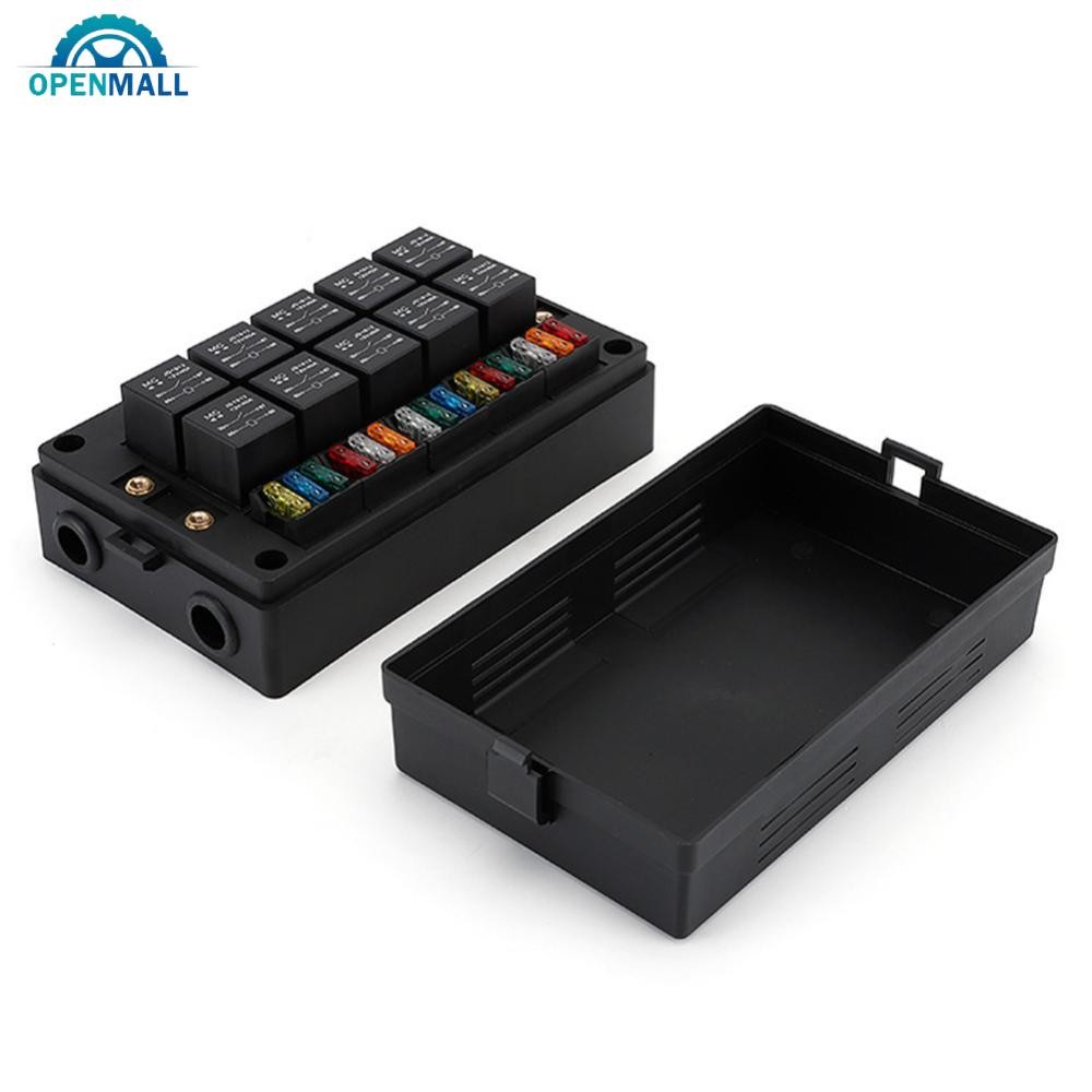 OPENMALL DC12V/24V 15-Way Fuse Relay Box with 10 40A Relays Fuse Block ...