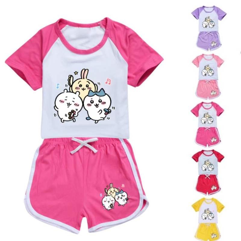 Chiikawa clothes Chiikawa shirt and shorts set for kids S3 | Shopee ...