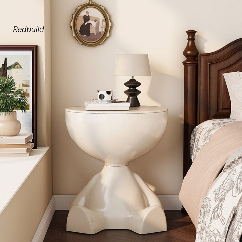 redbuild| Heavy Duty Bedside Table Plastic End Table Modern Round ...