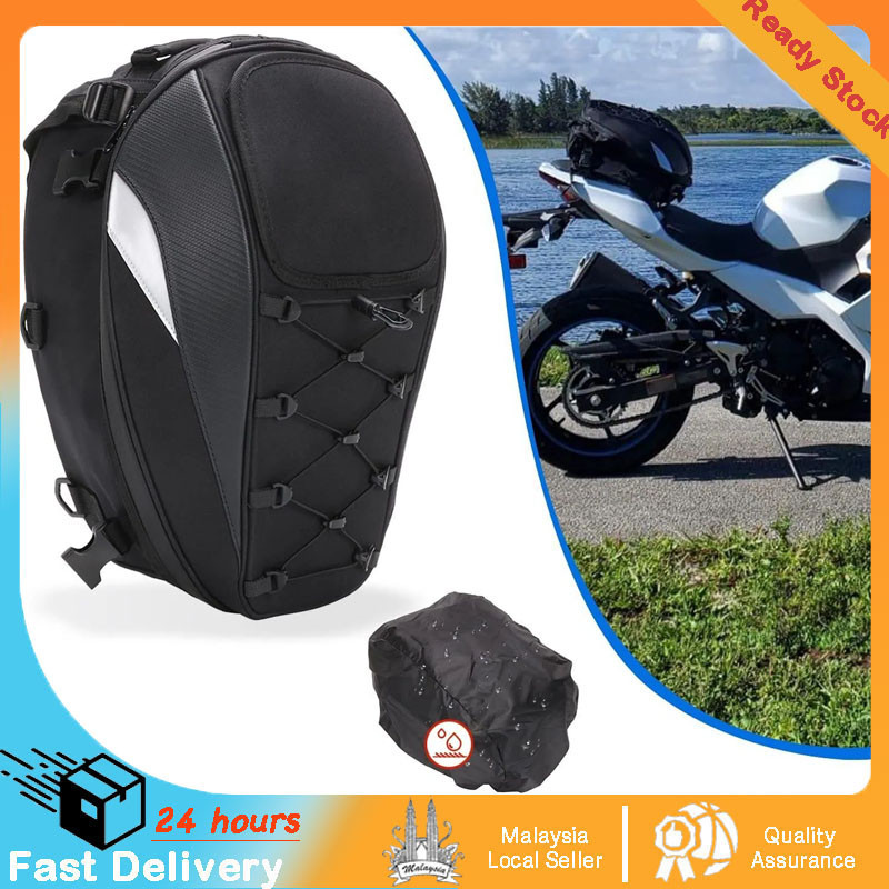 【Selangor Stock】Waterproof Motorcycle Tail Bag Multifunction Motorcycle ...