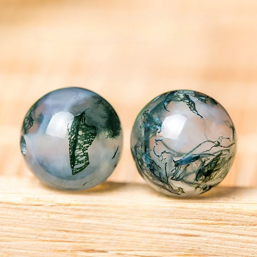 Natural Aquatic Agate Loose Beads Round Beads Single Bead diy Bracelet ...