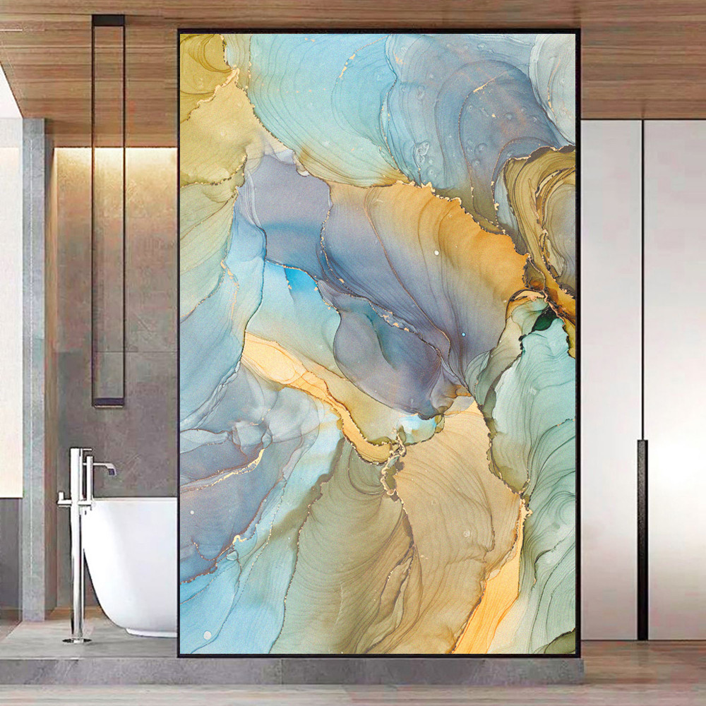 Marble Decorative Pattern Static Cling Privacy Window Film Heat Control ...