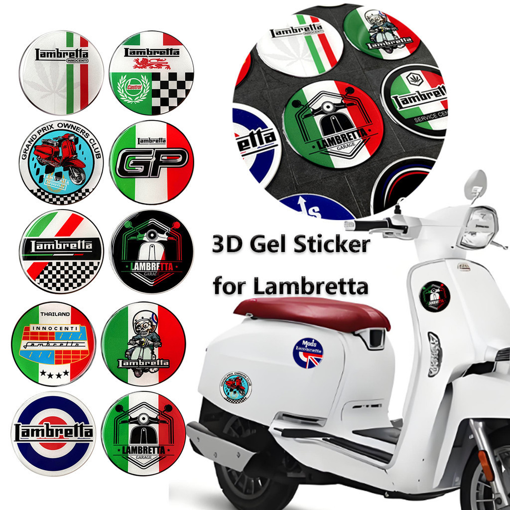 3D Reflective Lambretta Motorcycle Sticker Motorbike Body Adhesive ...