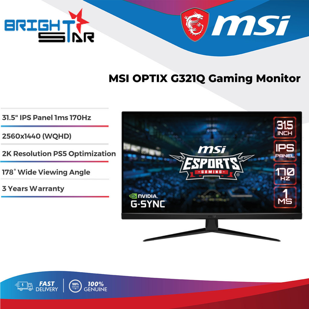 MSI OPTIX G321Q Gaming Monitor - 31.5" / 2560x1440 WQHD / IPS Panel ...