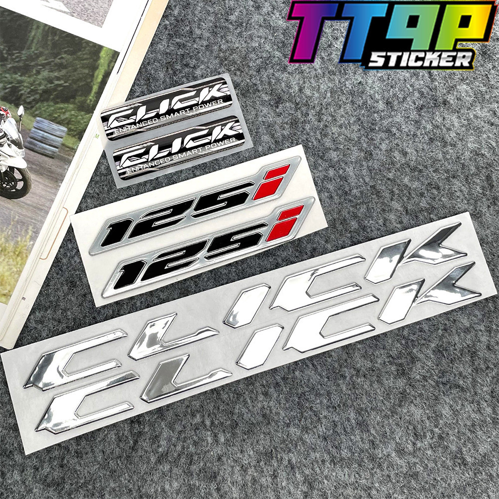 For Honda Click 125i V3 150i 6pcs/Set 3D Emboss Logo Emblem Decal Tank ...