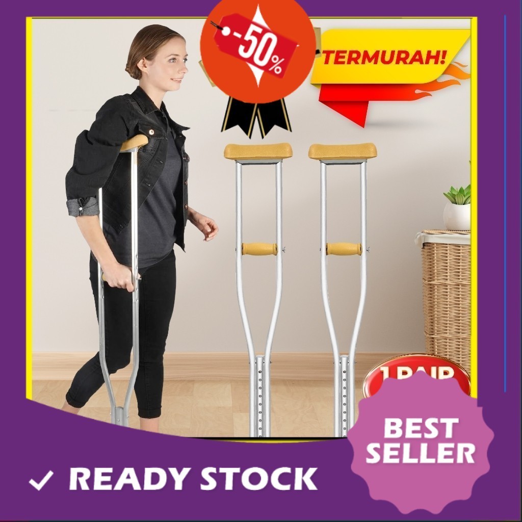 KL STORE 1Pair (2PCS) Ultra-Light Weight Underarm Cane Topang Kaki Arm ...