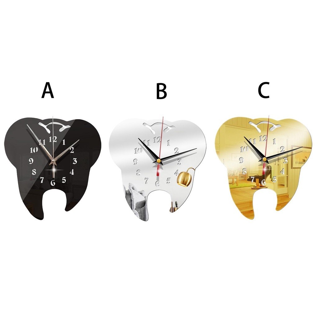 ZM7O Modern Acrylic Wall Clocks , Quartz Clock with Sticker Teeth ...