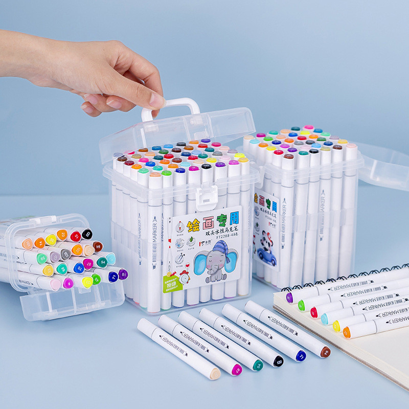 Washable Box Markers 12/24/36/48 Color Children's Painting Brush ...