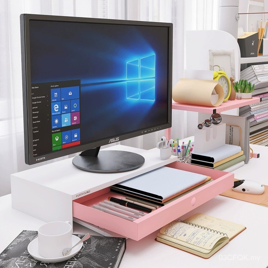 Desktop Storage Box Desktop Computer Heightening Support Rack Work ...