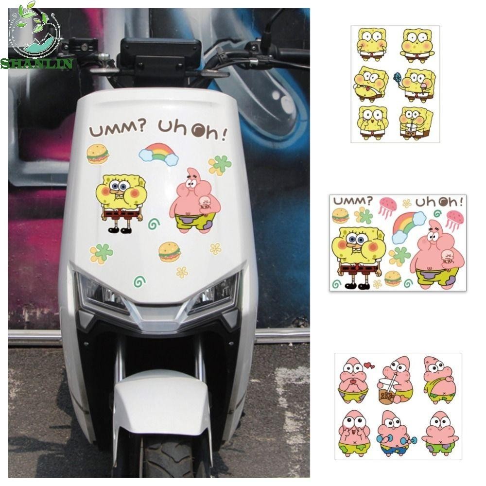 SHANLIN Patrick Star Electric Car Sticker, Waterproof Paper SpongeBob ...