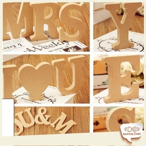 DC DIY Wooden Alphabet Letters Birthday Wedding Home Decoration Huruf ...
