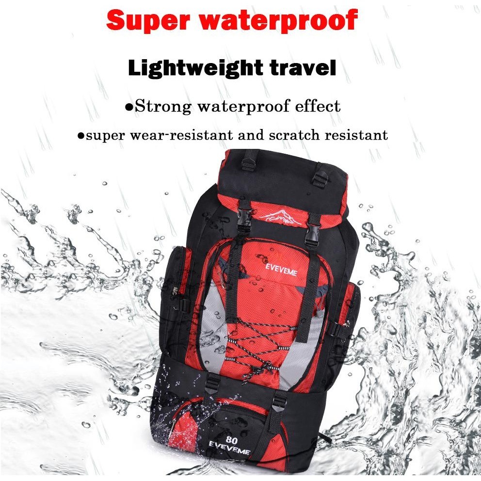 60L Waterproof Outdoor Backpack Hiking Sports Daypack Bag Zip Nylon ...