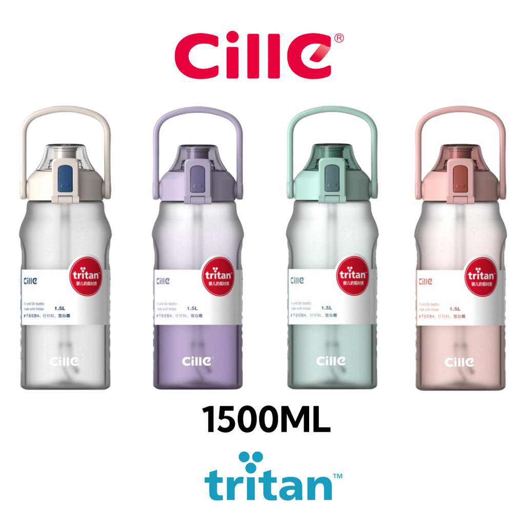 Cille 1500ML Leisure Style Leakproof Tritan BPA-Free Plastic Water ...