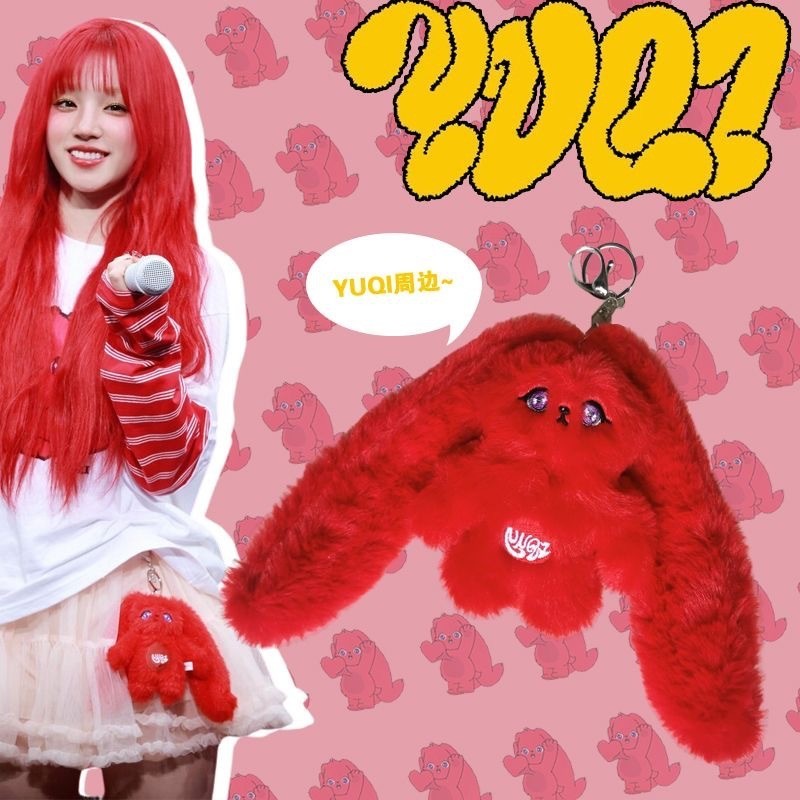 Kpop Idol GIDLE Plush Doll Keyring (G)I-DLE YUQI Same Style Red Rabbit ...