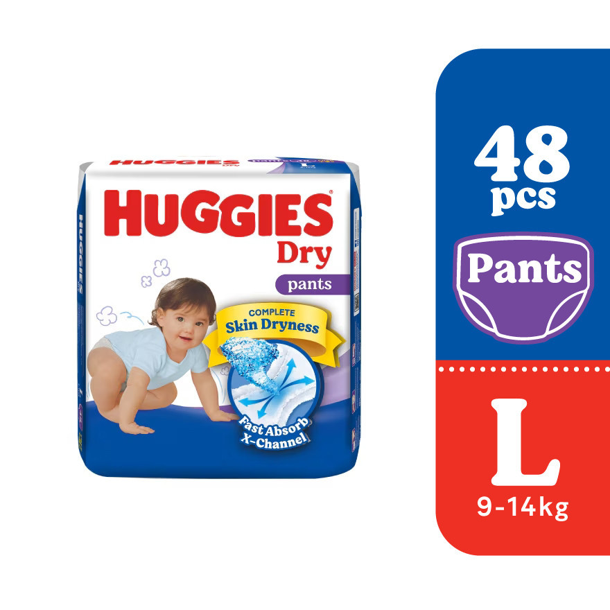 HUGGIES Dry Pants Diapers L 48s | Shopee Malaysia