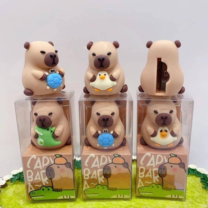 3 Styles Capybara Creative 3D Cartoon shape pencil sharpener mini ...