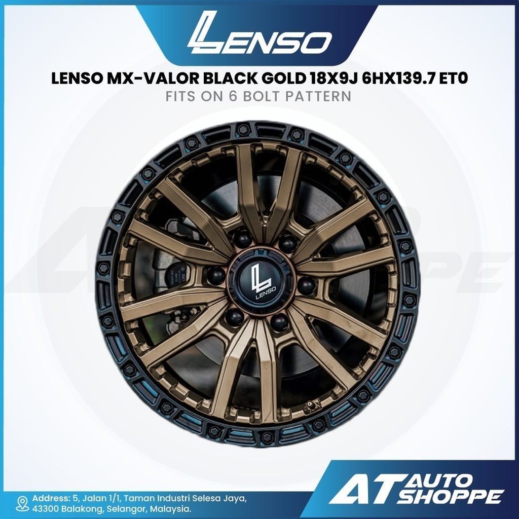 Lenso MX-Valor - Black Gold 18x9 ET0 6x139.7 (1 Piece) | Shopee Malaysia