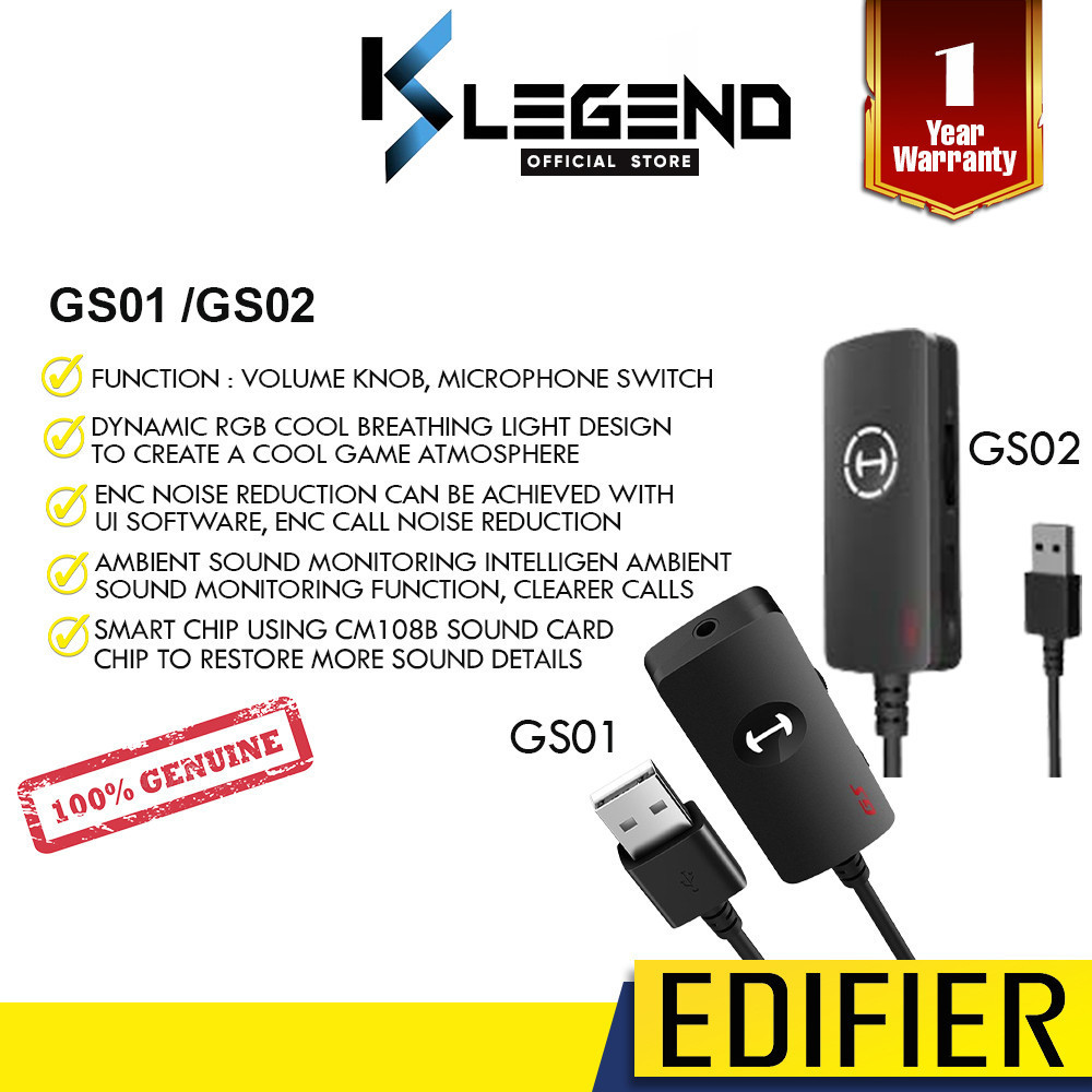 Edifier GS01/GS02 Professional Gaming USB External Sound Card | Shopee Malaysia