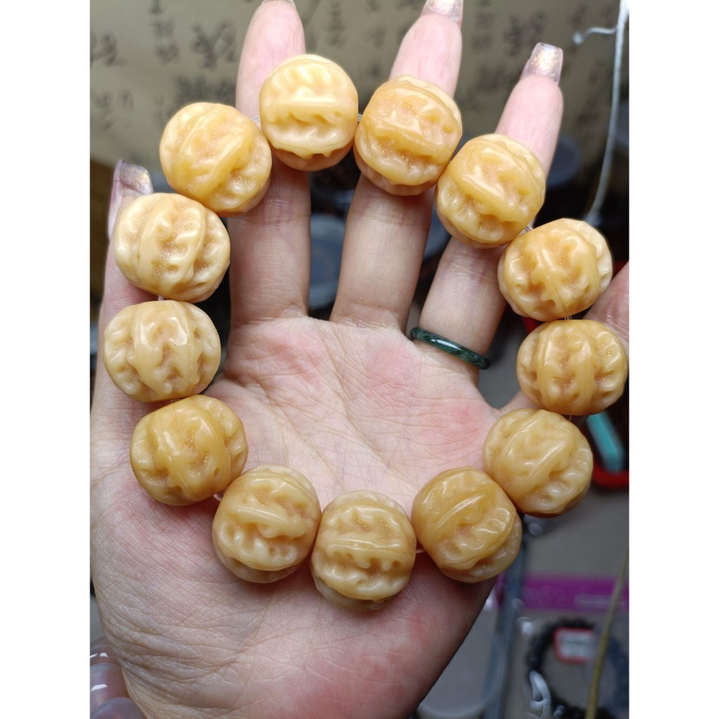 Natural Bodhi Root Weathered Bodhi Yellow Carving Jing Octagonal Bodhi ...
