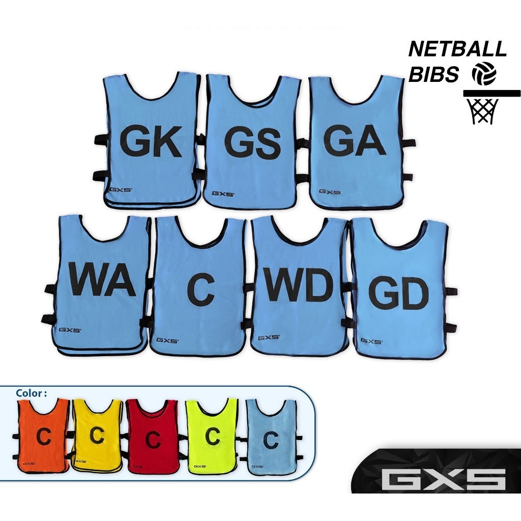 GXS Silky Netball Bibs Set of 7 pcs Junior/Senior Training Bib Sport ...