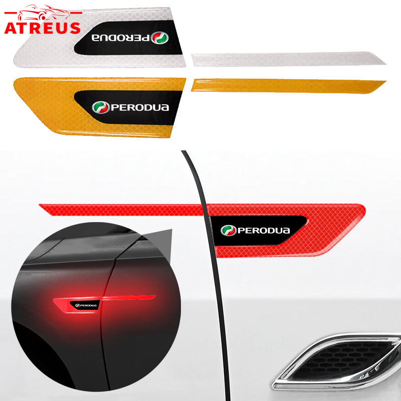 2Pcs Perodua Car Fender Reflective Sticker Safety Warning Decorative ...