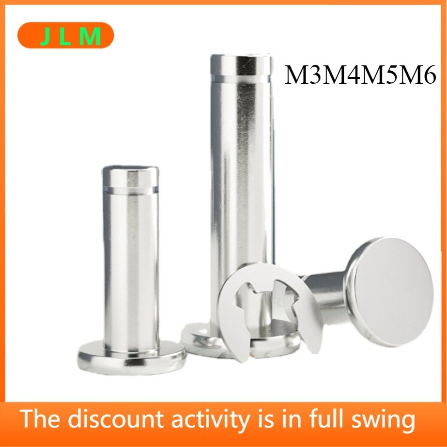 ((JLMO) Stainless Steel 304 Pin Shaft M3M4M5M6 Flat Head with Slot Pin ...