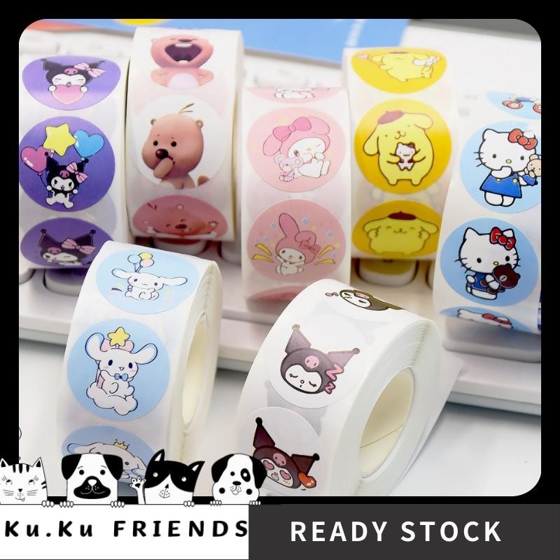 Sanrio Sticker Roll 500pcs Sticker Sanrio Sticker Cuet 500PCS Kuromi ...