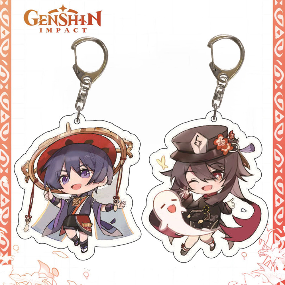 Game Genshin Impact Keychains Venti Paimon Zhongli Yelan Klee High ...