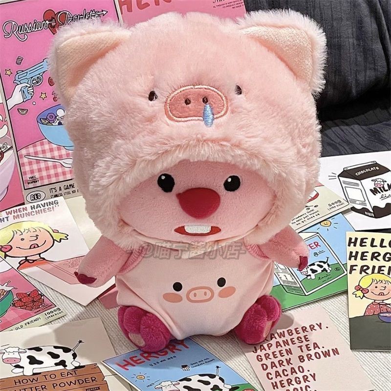 Straw Straw girl beaver Ruby loopy doll pig head cover plush Cute girl ...