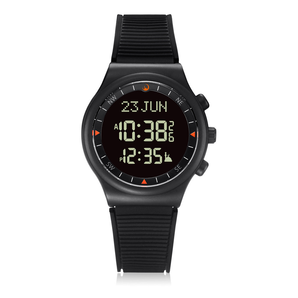 Azan Prayer Watch for Muslim Prayer with Qibla Compass Islam Backlight ...